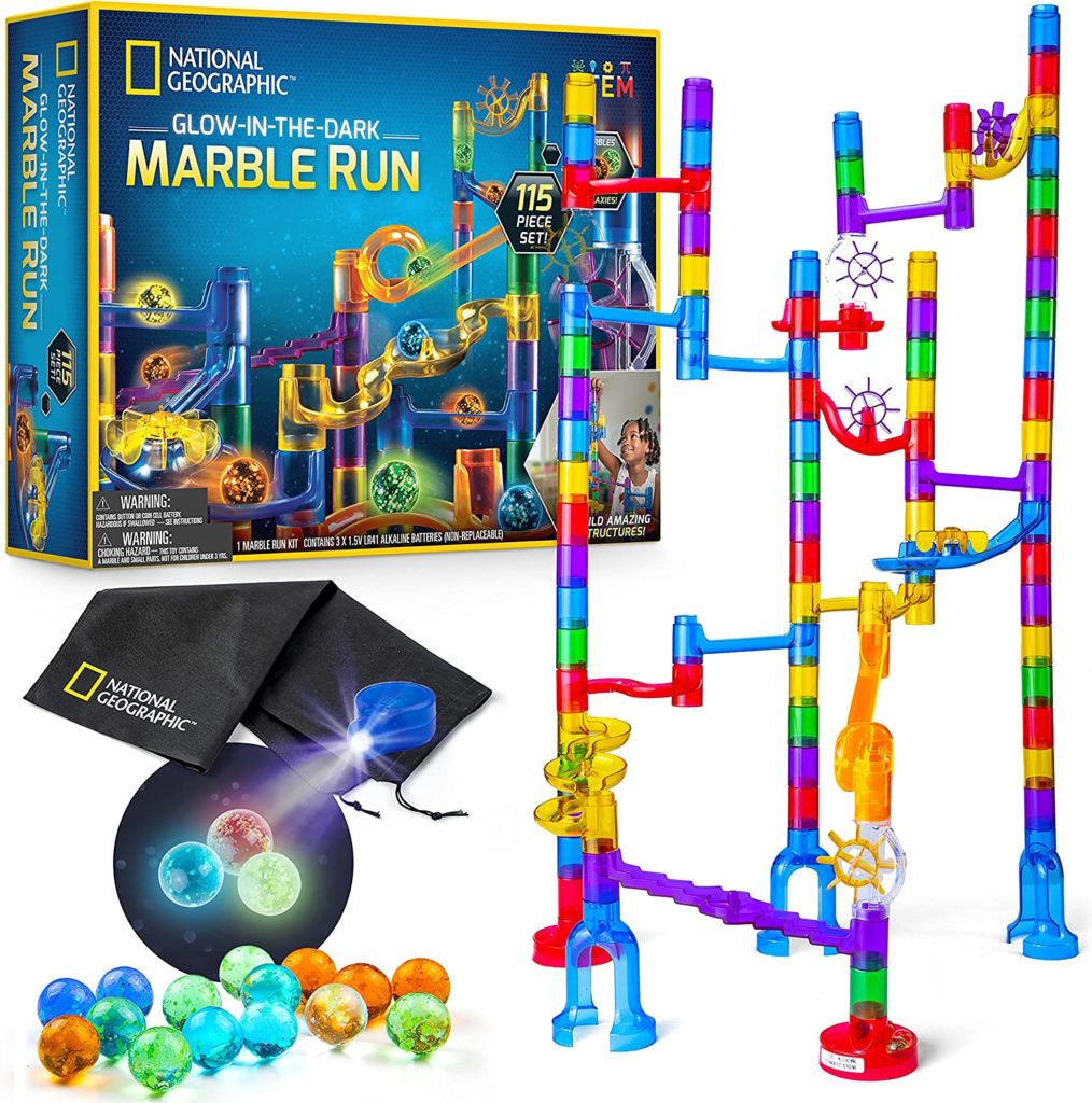 NATIONAL GEOGRAPHIC Glowing Marble Run – 80 Piece | Think Blue Marble