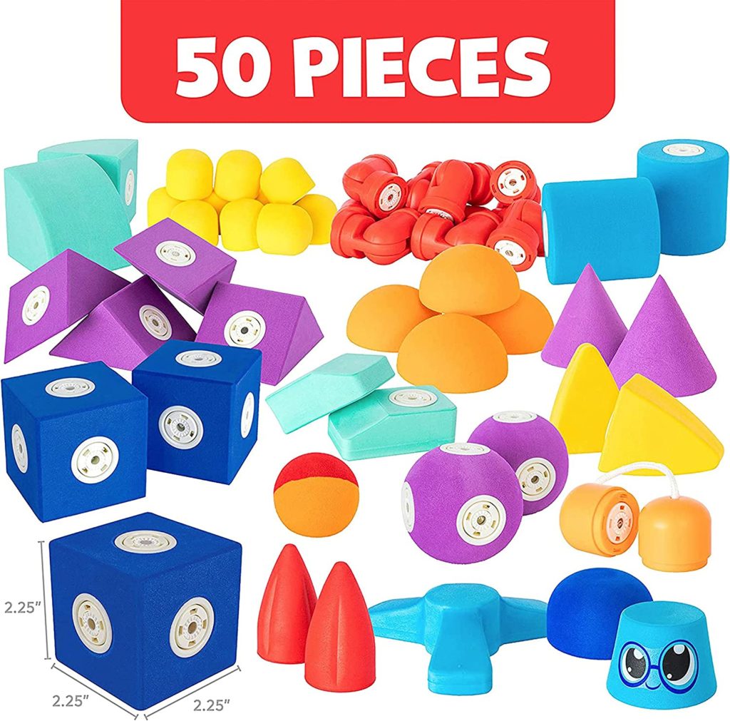 Blockaroo Magnetic Foam Building Blocks 50-Piece Set | Think Blue Marble