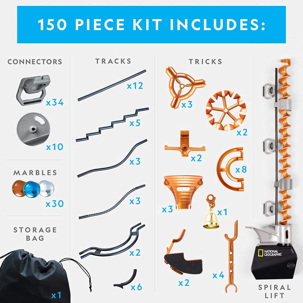 NATIONAL GEOGRAPHIC Magnetic Marble Run - 150-Piece | Think Blue Marble