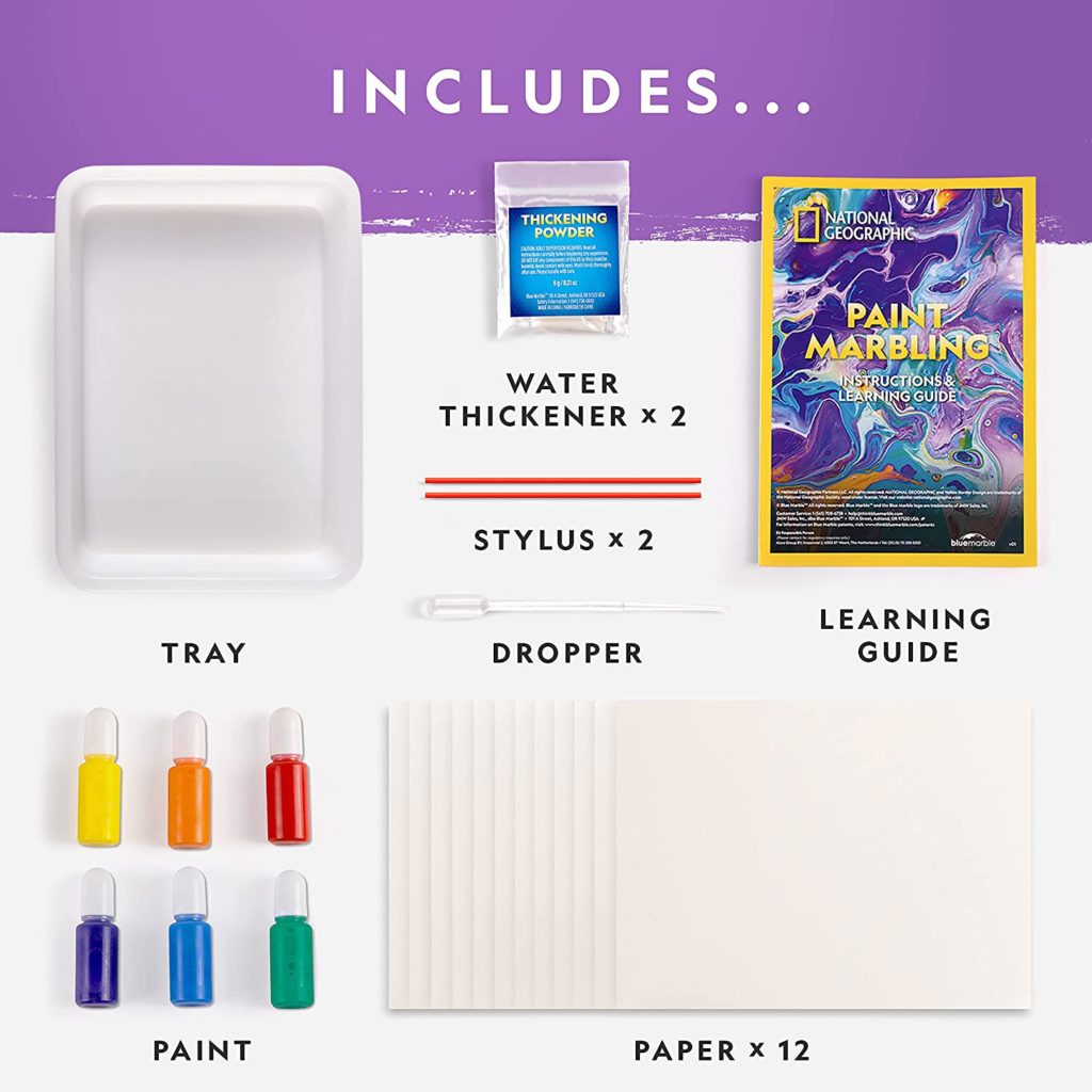NATIONAL GEOGRAPHIC Paint Marbling Arts & Crafts Kit | Think Blue Marble